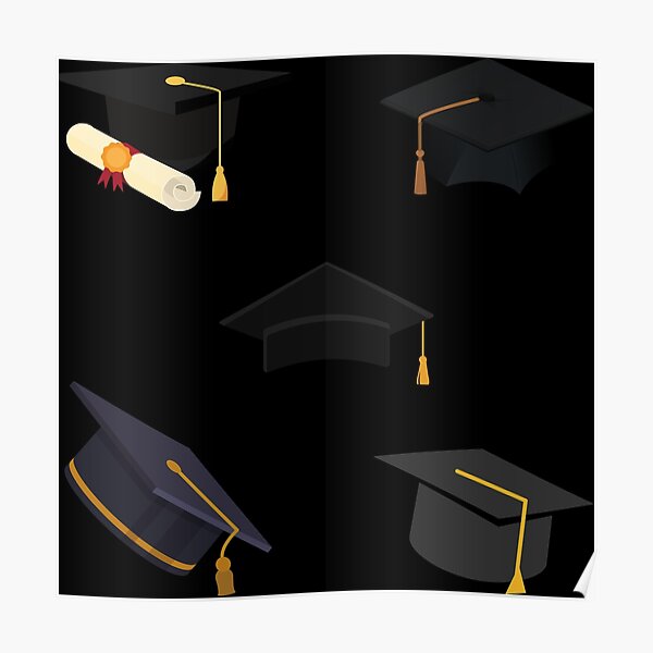 "graduation hat sticker pack" Poster for Sale by stickers-packs | Redbubble
