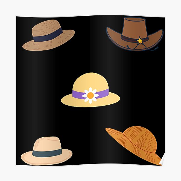 "hat sticker pack" Poster for Sale by stickers-packs | Redbubble