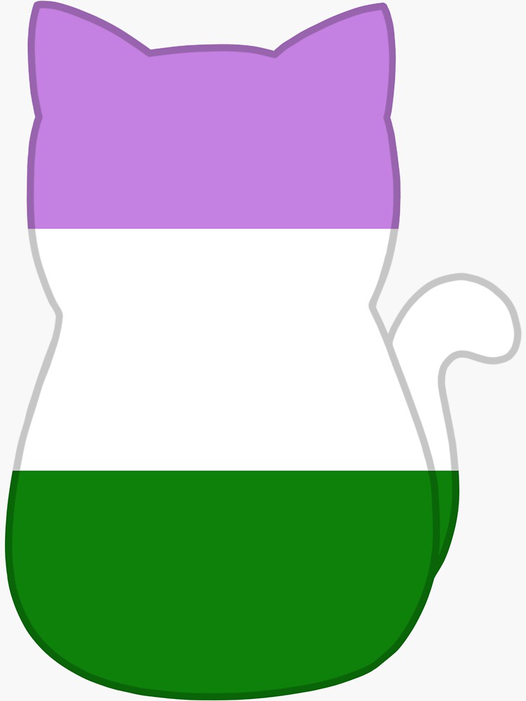"Genderqueer Pride Cat" Sticker for Sale by TeamCloverLeaf | Redbubble
