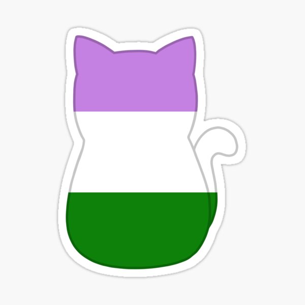 "Genderqueer Pride Cat" Sticker for Sale by TeamCloverLeaf | Redbubble