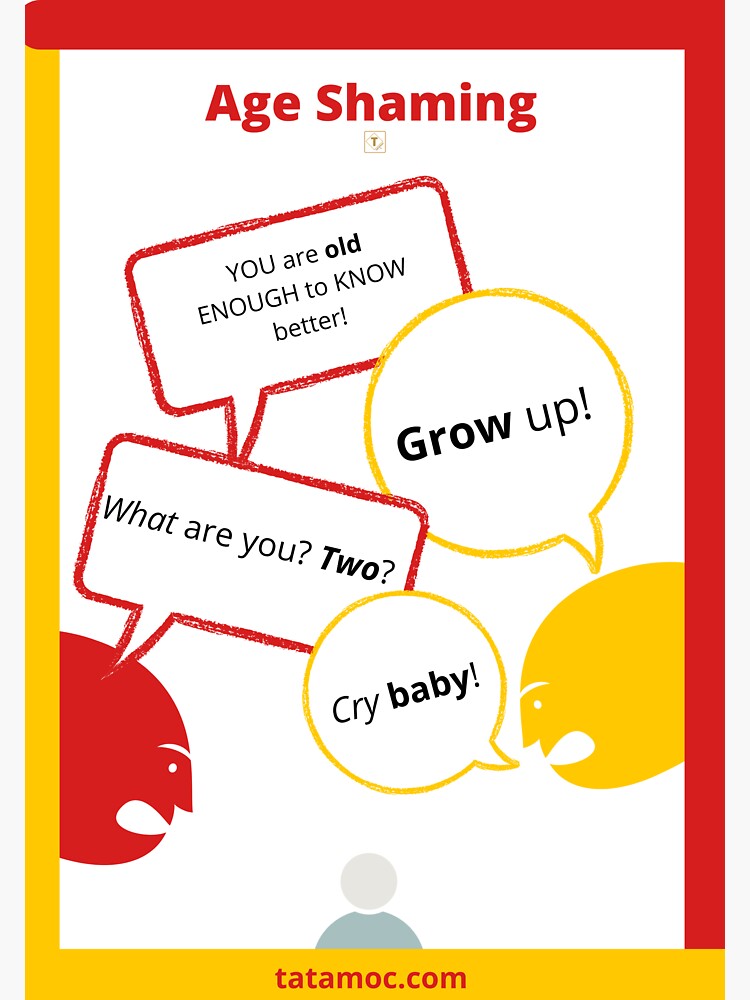 "Age Shaming" Sticker for Sale by Tatamoc | Redbubble