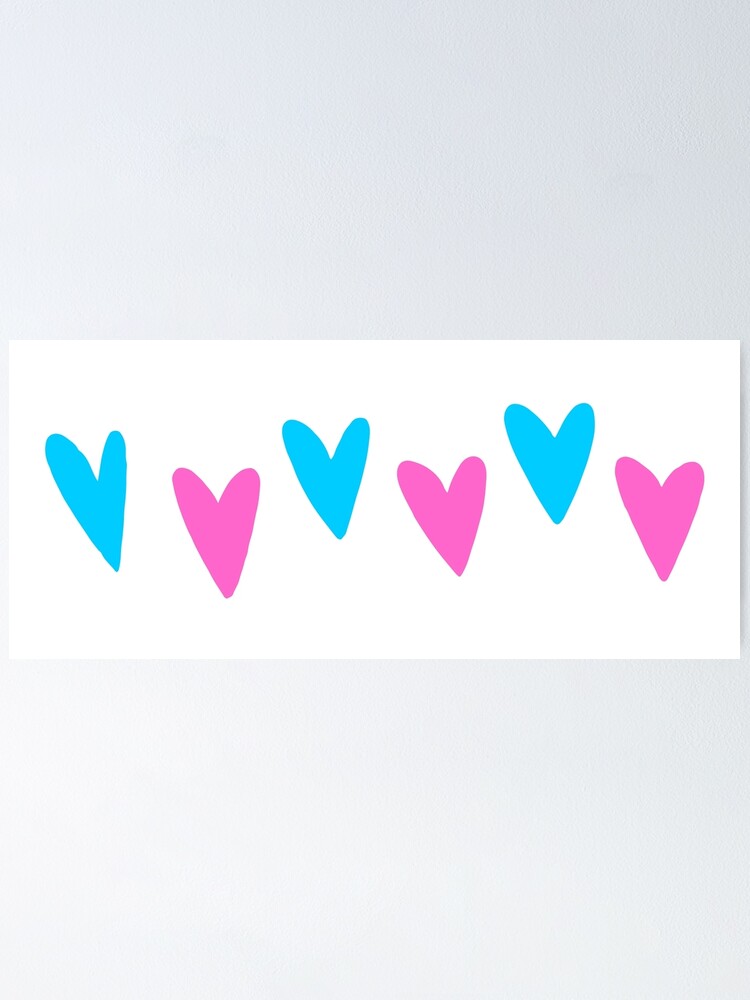 "Trans Pride Hearts" Poster for Sale by ChersPysanky | Redbubble