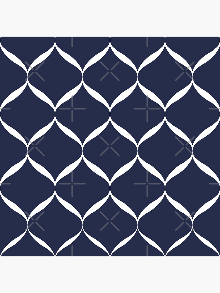 "Moroccan Ogee Pattern Blue 4.0 White Ribbon" Sticker for Sale by ...