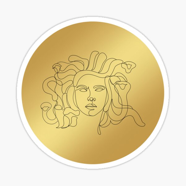 "Gold Medusa & Black Line Art" Sticker for Sale by gani-75 | Redbubble