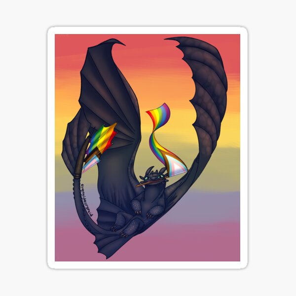 "Toothless Rainbow Pride" Sticker for Sale by eventidecryptid | Redbubble