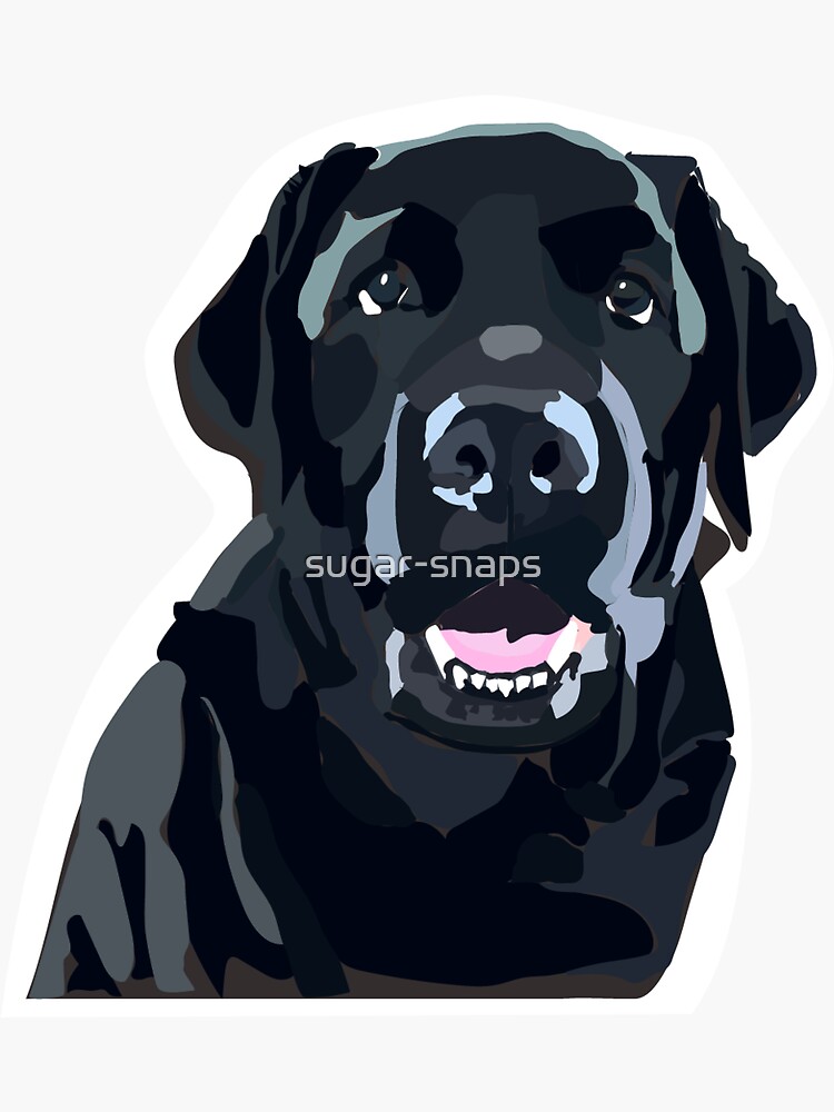 "Smiling Black Lab Dog Sticker" Sticker for Sale by sugar-snaps | Redbubble