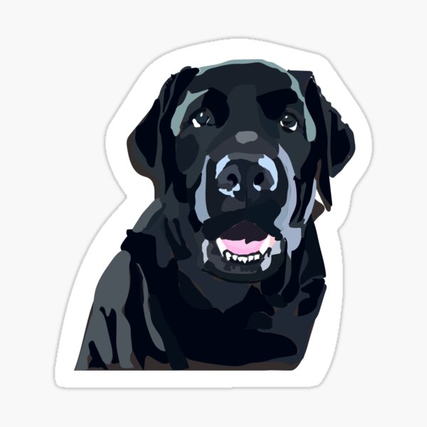 "Smiling Black Lab Dog Sticker" Sticker for Sale by sugar-snaps | Redbubble