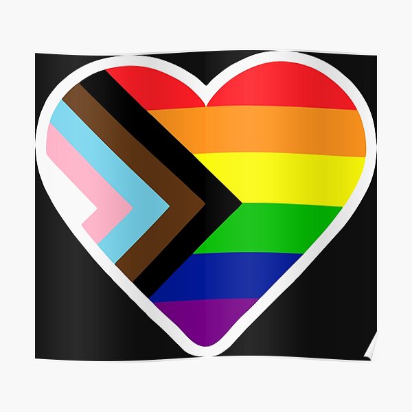 "Progress Pride Flag Heart Merch" Poster for Sale by hugleylavona1 ...