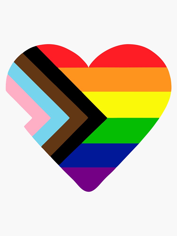 "Progress Pride Flag Heart Merch" Sticker for Sale by hugleylavona1 ...