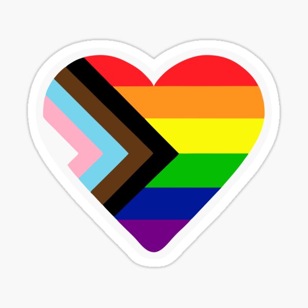 "Progress Pride Flag Heart Merch" Sticker for Sale by hugleylavona1 ...