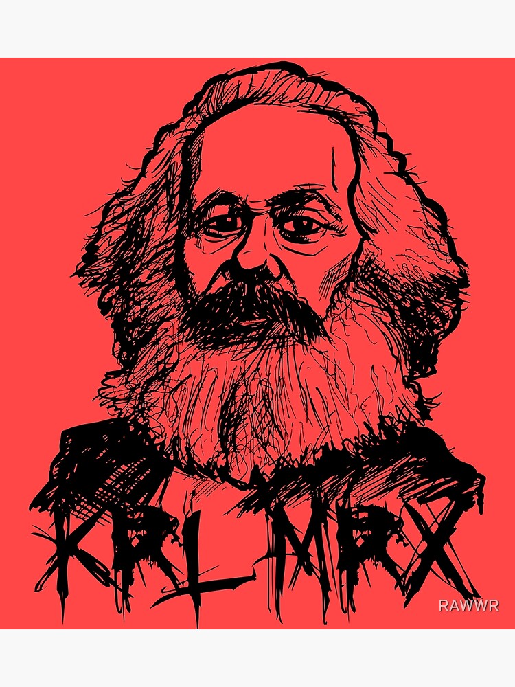 "Karl Marx Abstract Drawing" Poster for Sale by RAWWR | Redbubble
