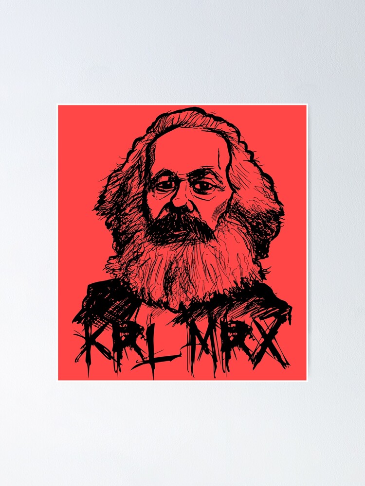 "Karl Marx Abstract Drawing" Poster for Sale by RAWWR | Redbubble