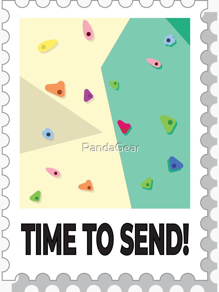 ""Time To Send" Rock Climbing Design" Sticker for Sale by PandaGear ...
