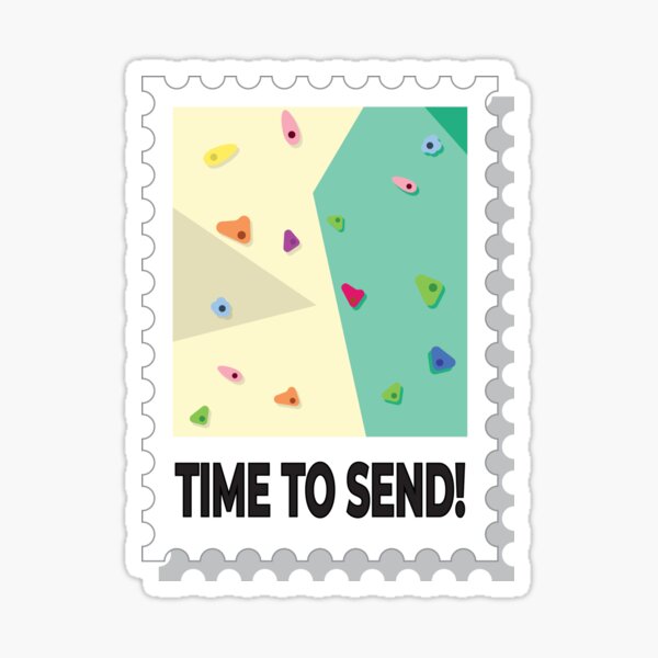 ""Time To Send" Rock Climbing Design" Sticker for Sale by PandaGear ...