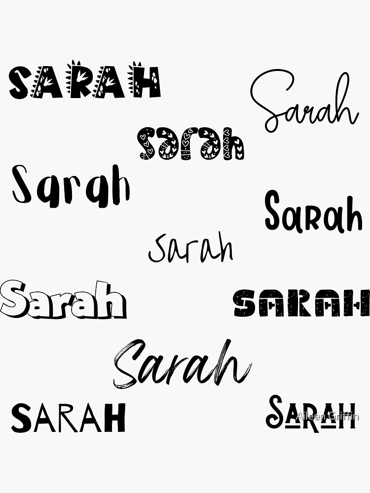 "Sarah in 10 different fonts" Sticker for Sale by magleen | Redbubble