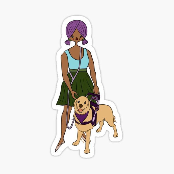 "Cute Girl With Service Dog (orange)" Sticker for Sale by ...