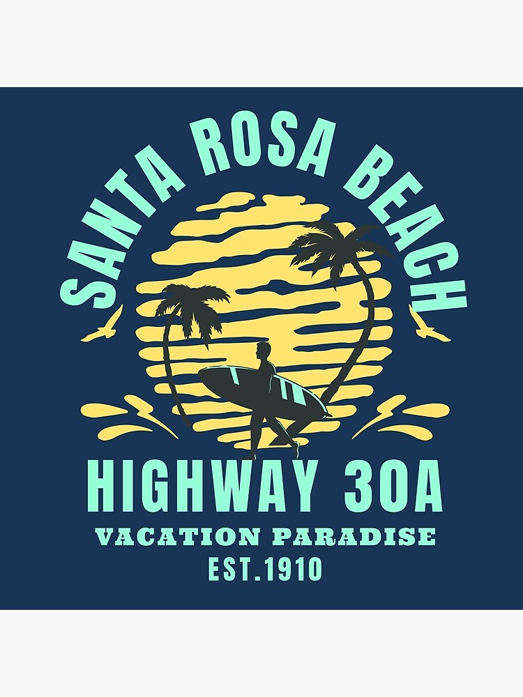 "Santa Rosa Beach Highway 30A Design" Canvas Print for Sale by ...