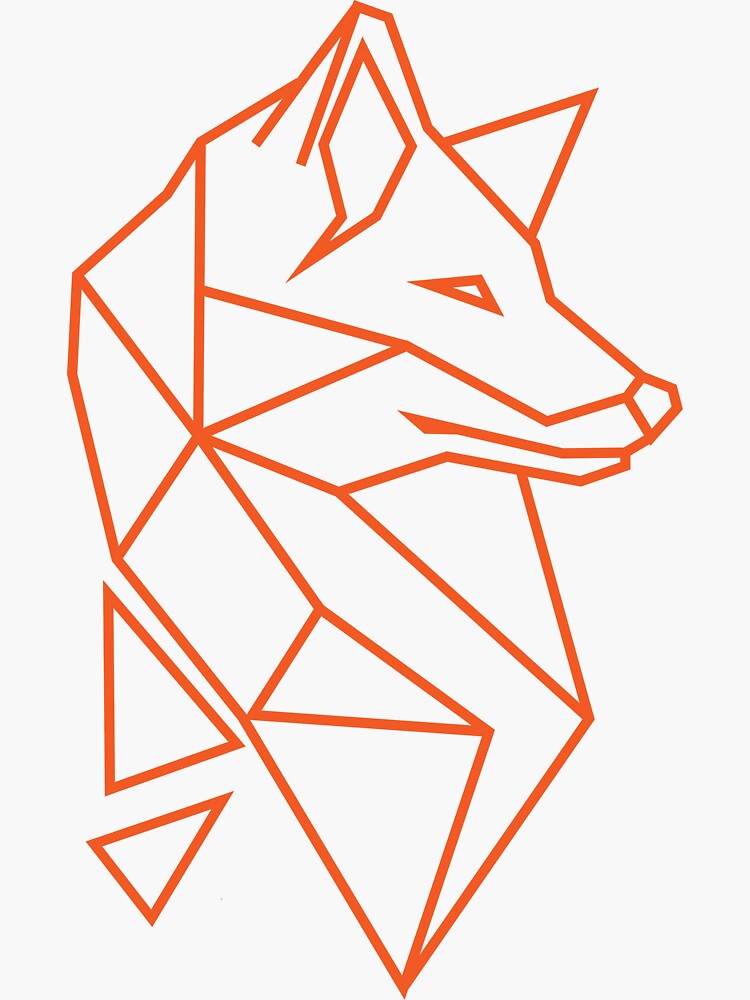 "Fox geometric line illustration" Sticker for Sale by RickyAP | Redbubble