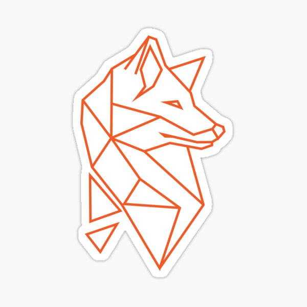"Fox geometric line illustration" Sticker for Sale by RickyAP | Redbubble