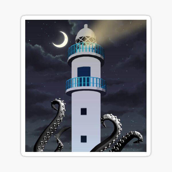 "The Kraken and Lighthouse" Sticker for Sale by Eternallost | Redbubble