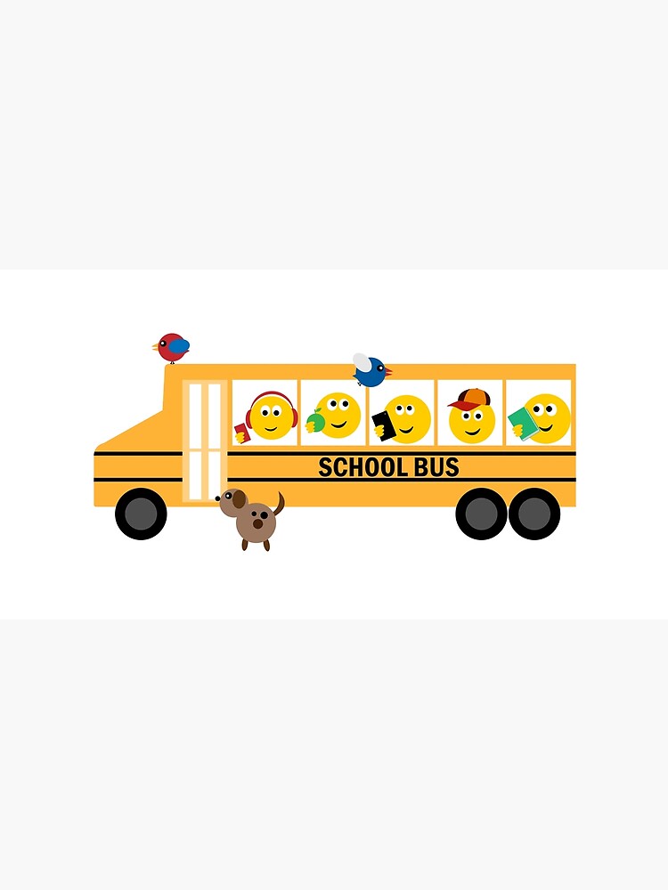 "yellow school bus, school bus, emoji, big school bus, school, students ...