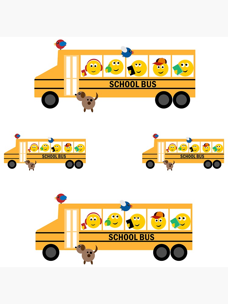 "yellow school bus, school bus, emoji, big school bus, school, students ...