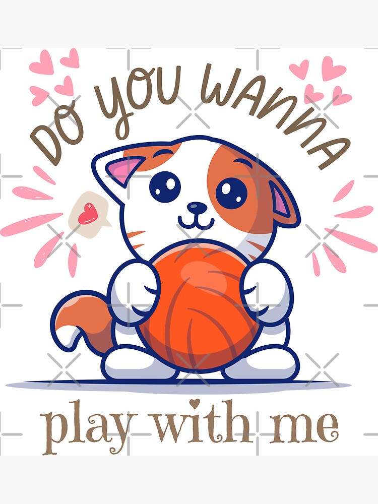 Imán «Gato lindo ¿Quieres jugar conmigo? Personaje de dibujos animados ...