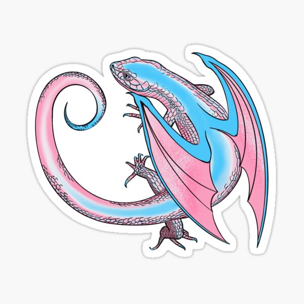 "Transgender Pride Dragon " Sticker for Sale by AlanaReneArt | Redbubble