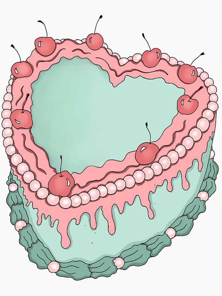 "Birthday Cake Y2K" Sticker for Sale by shelbylester | Redbubble