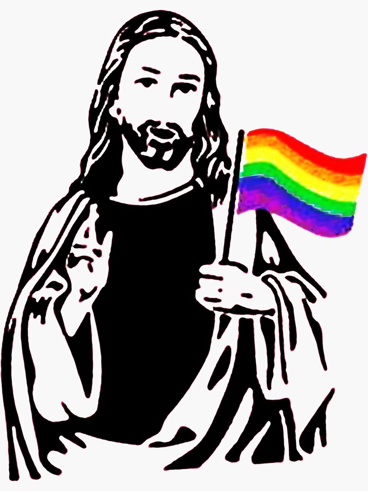 "Pride Jesus" Sticker for Sale by ompunkdesign | Redbubble