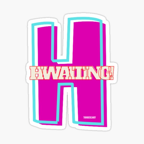 "HWAITING!" Sticker for Sale by thundercandy | Redbubble