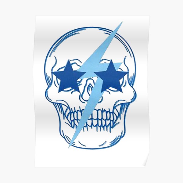 "Preppy lightning bolt Skull" Poster for Sale by Brian774 | Redbubble