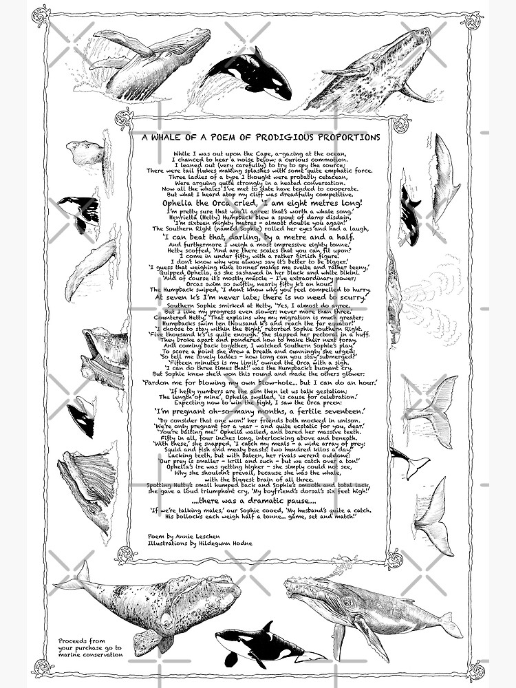 "A Whale of a Poem" Poster for Sale by hildegunnhodne | Redbubble