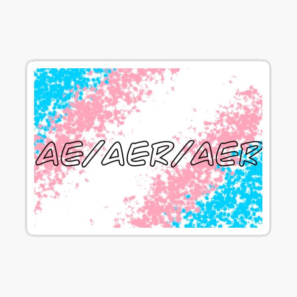 "Ae Aer Aer Pronouns" Sticker by judes-pride-art | Redbubble