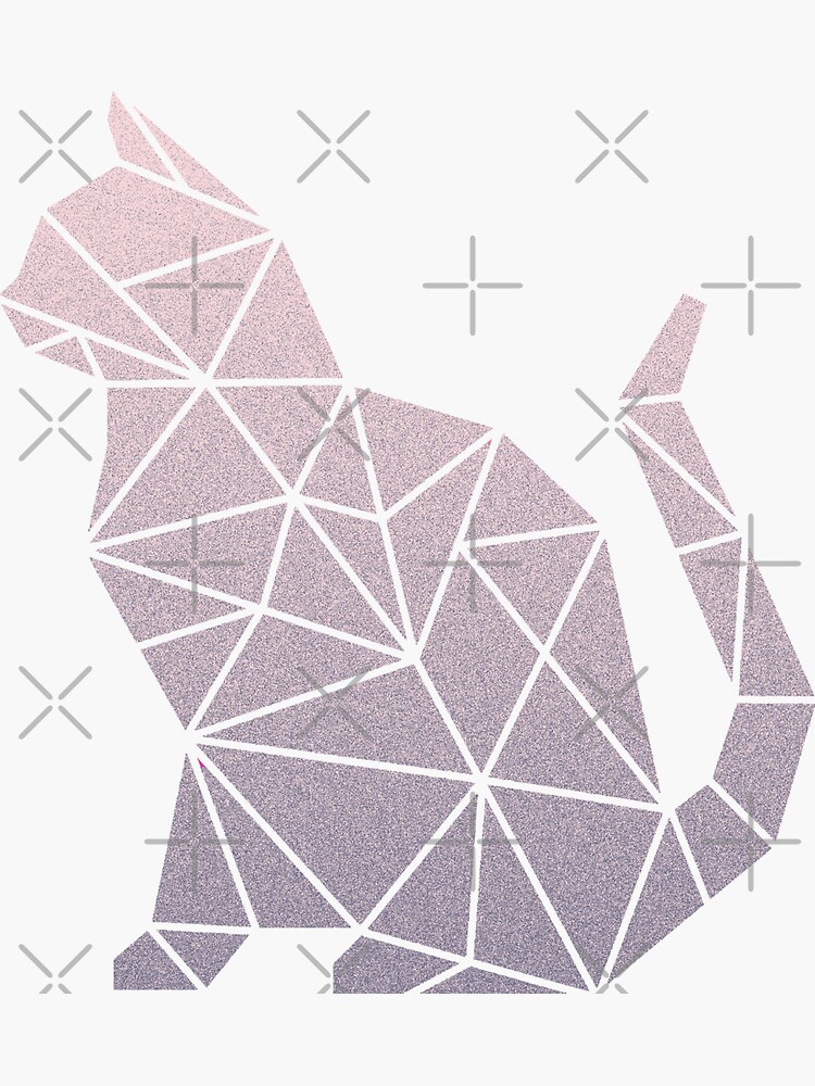 "Polygon Metallic Cat Design" Sticker by mozart-store | Redbubble