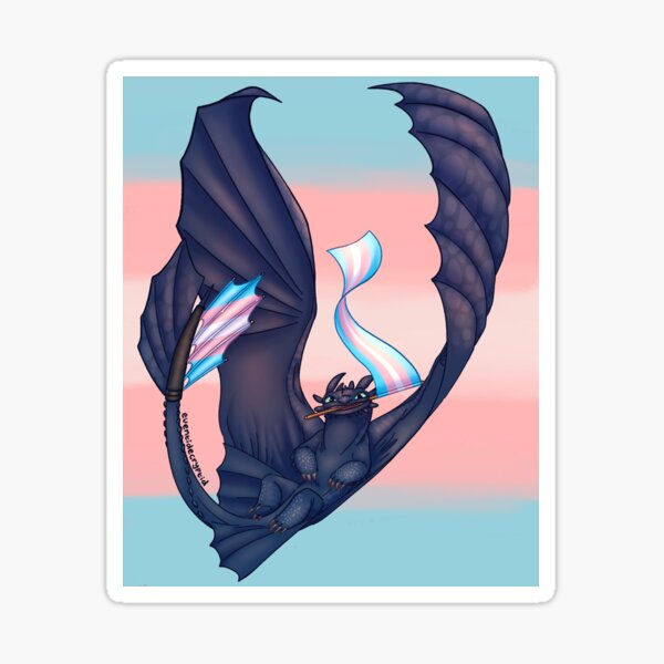 "Toothless Trans Pride" Sticker for Sale by eventidecryptid | Redbubble
