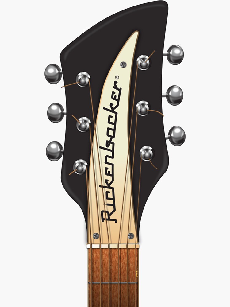 "GUITAR HEADSTOCK ART - RICKENBACKER Classic" Sticker by RuthfMartino ...