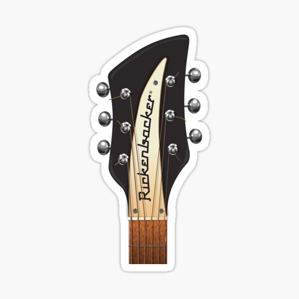"GUITAR HEADSTOCK ART - RICKENBACKER Classic" Sticker by RuthfMartino ...
