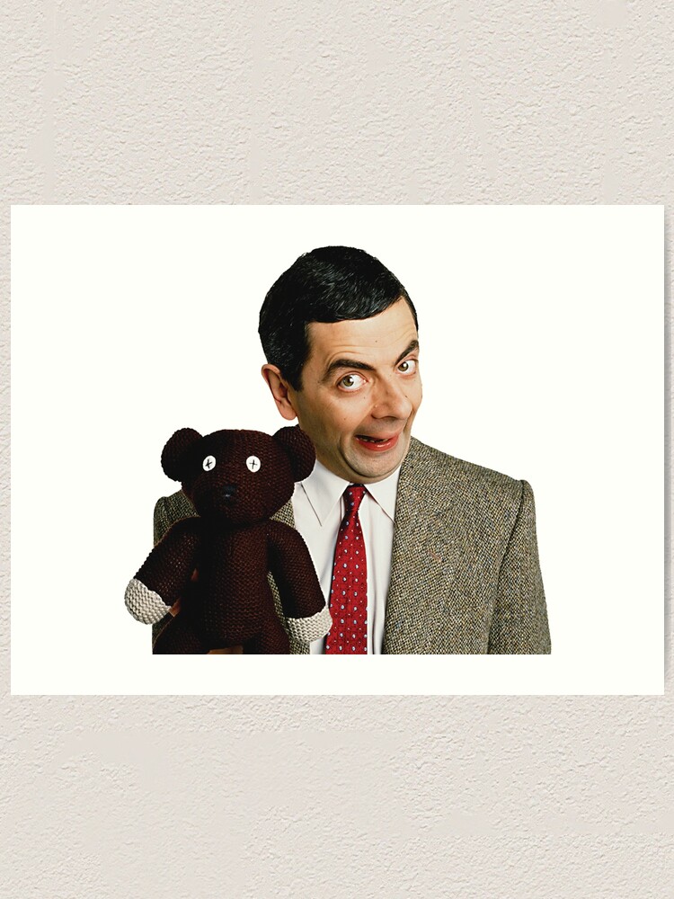 "Mr. Bean with teddy bear ROWAN ATKINSON " Art Print for Sale by ...