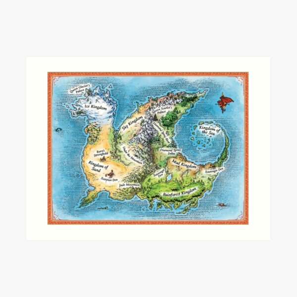 "WOF Maps Wings Of Fire" Art Print for Sale by lottiesimonis | Redbubble