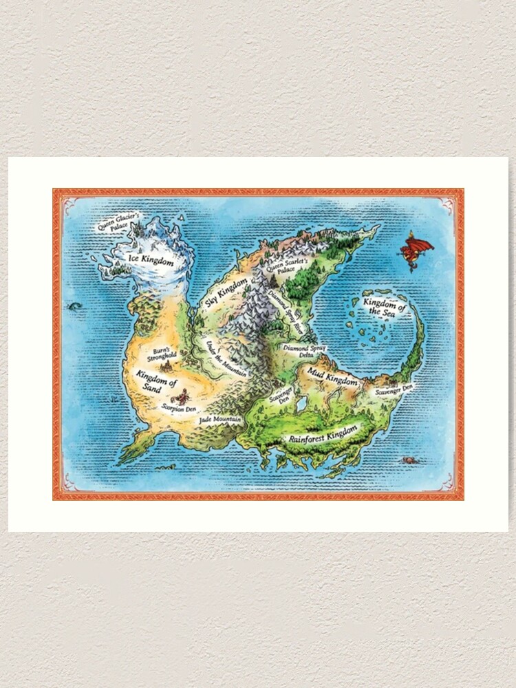 "WOF Maps Wings Of Fire" Art Print for Sale by lottiesimonis | Redbubble