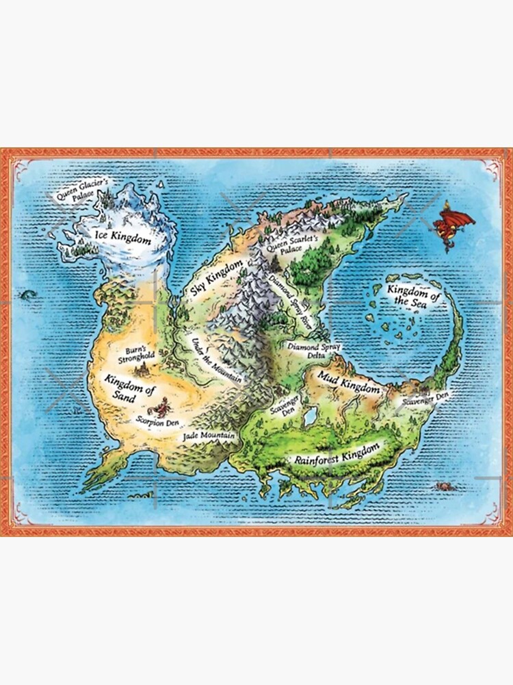 "WOF Maps Wings Of Fire" Art Print for Sale by lottiesimonis | Redbubble
