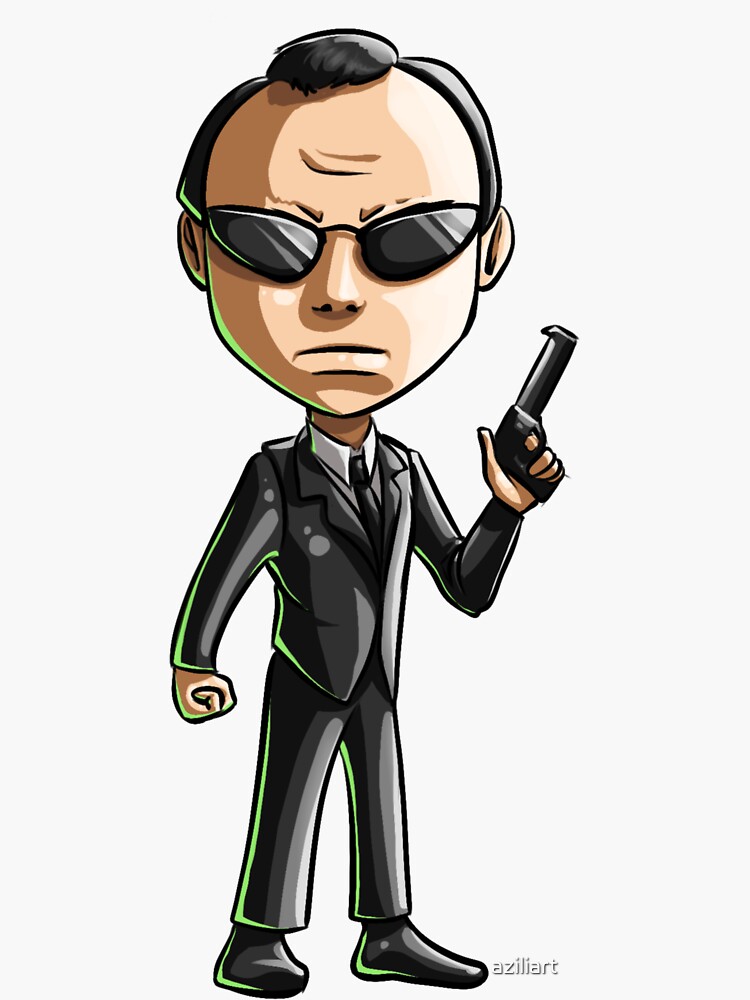 "Chibi Agent Smith - Matrix" Sticker for Sale by aziliart | Redbubble