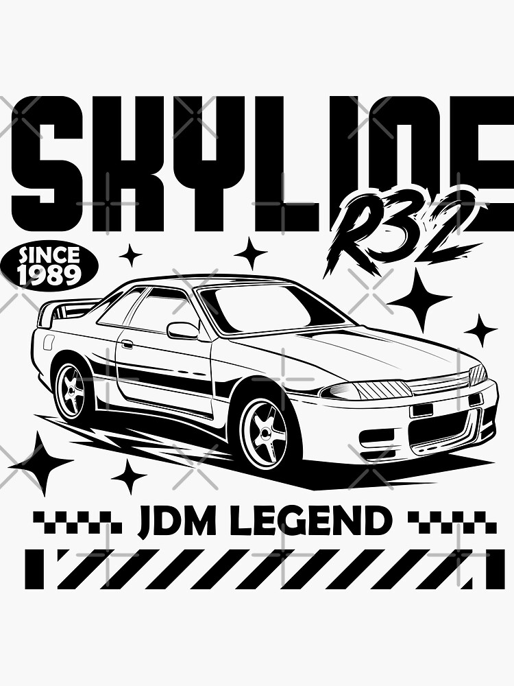 "nissan skyline r32" Sticker by wellyans | Redbubble