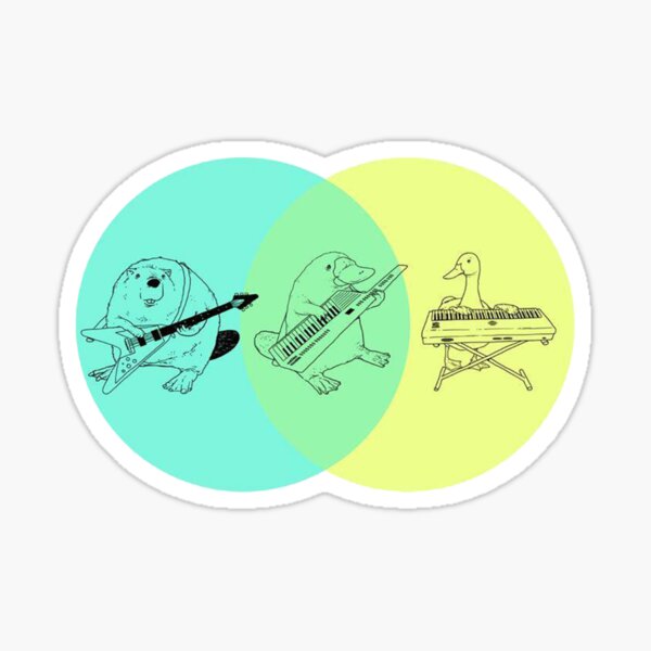 "Keytar Platypus Venn Diagram Sticker" Sticker for Sale by madeleinew2 ...