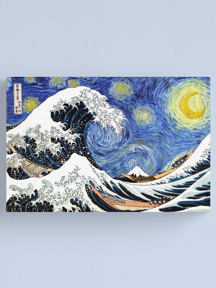 "Iconic Starry Night Wave of Kanagawa" Canvas Print for Sale by ...