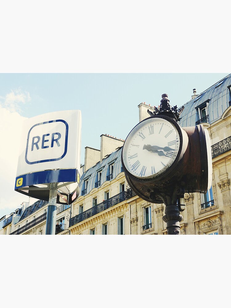 "Paris RER sign and old clock" Sticker for Sale by CarolinaReina ...