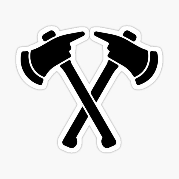 "Fireman axes" Sticker for Sale by bonnie-edwards | Redbubble