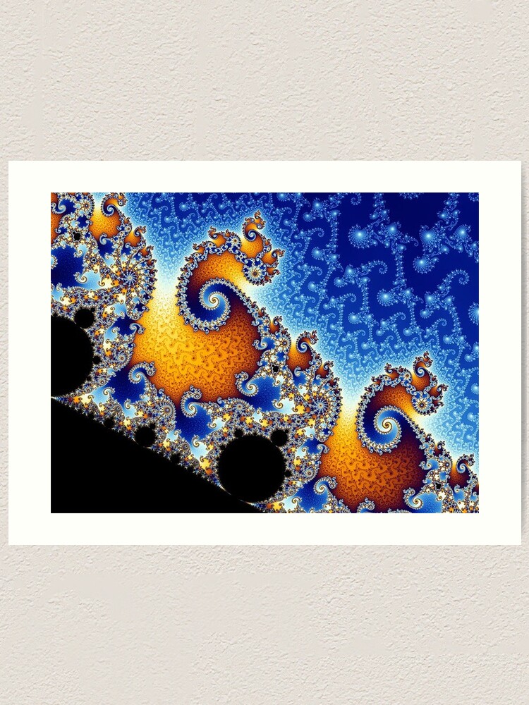 "Mandelbrot Blue Double Spiral Fractal" Art Print by BlackStarGirl ...
