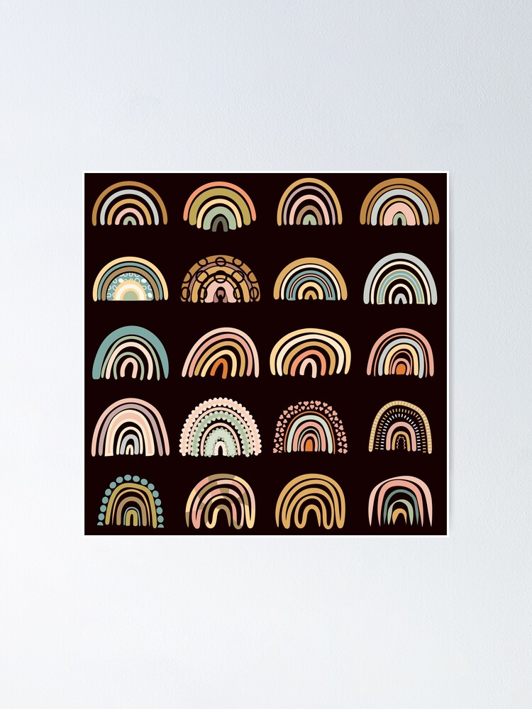 "Boho Rainbow, Bohemian style" Poster for Sale by hadkhanong | Redbubble